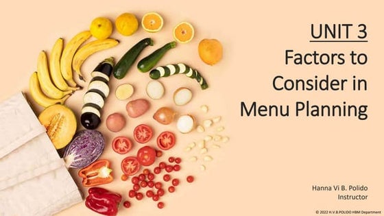 Menu, its types and menu planning | PPT