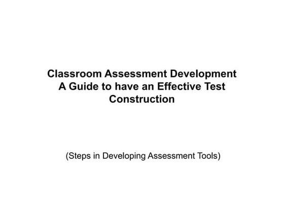 Crafting Effective Tables Of Specifications Tos Pptx