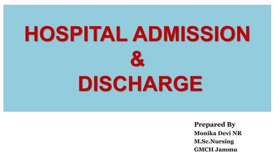 Admission and discharge | PPT