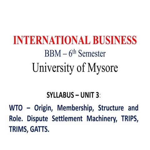Unit 3 international business 6th semester bbm notes pdf | PDF