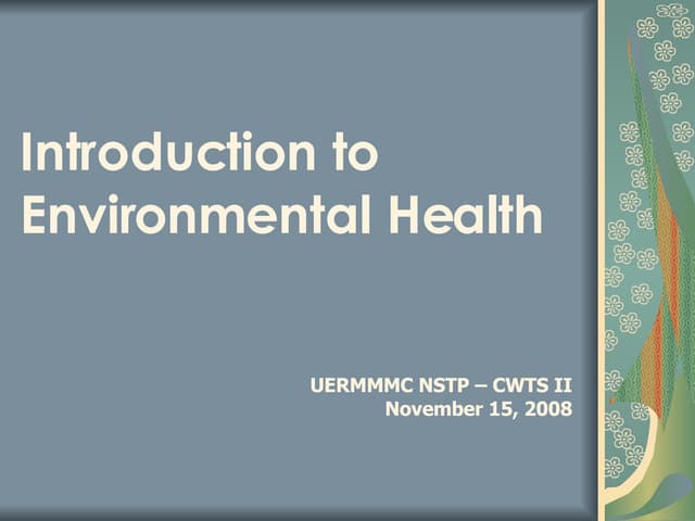 ENVIRONMENTAL HEALTH AND SANITATION | PPTX