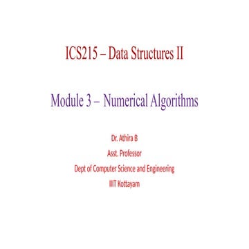 Unit 3 Numerical Algorithms 3pptx Is Of Topic Data Structures And Algorithm Ppt 1196