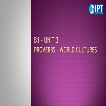 Unit 3 proverbs | PPT