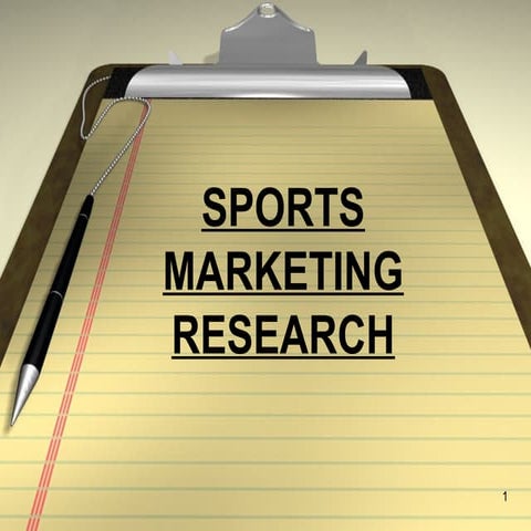 Unit 3 Sports Marketing Research | PPT