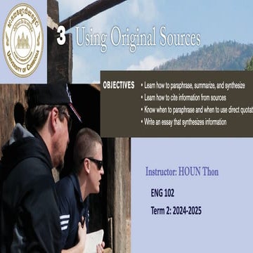 Mastering the Use of Original Sources in Academic Writing: Quoting ...