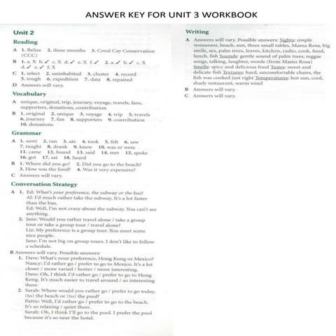 Unit 3 workbook | PDF