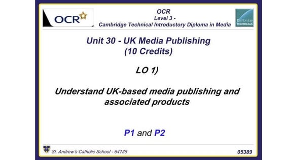 EDUQAS MEDIA STUDIES A LEVEL COMPONENT TWO SECTION B VOGUE AND THE BIG ...