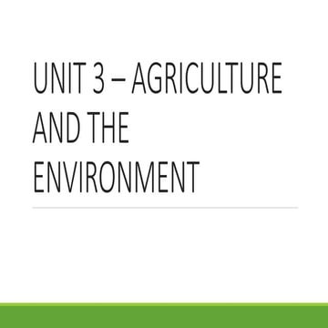 unit 3 Agriculture Lesson 1.pptx Section 3.1 | PPT