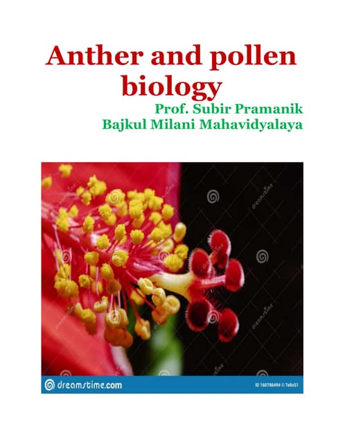 Pollen wall Structure and Male Germ Unit in Plants | PDF