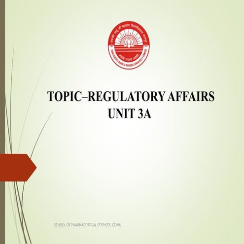 Regulatory affairs in Pharmaceutical Industry | PPTX