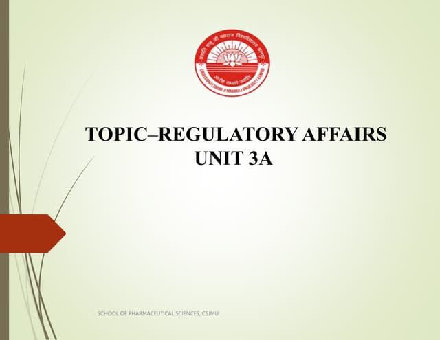 Presentation On Regulatory affairs .pptx