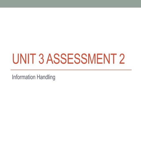 Unit 3 assessment 3 lesson | PPT