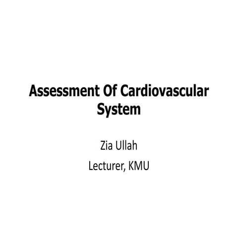 Unit 3 assessment of cardiovascular system | PPTX