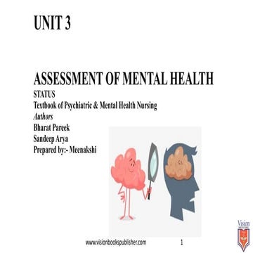 ppt on assessment of mental health status | PDF