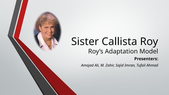 Sister Callista Roy’s Adaptation Theory | PPTX
