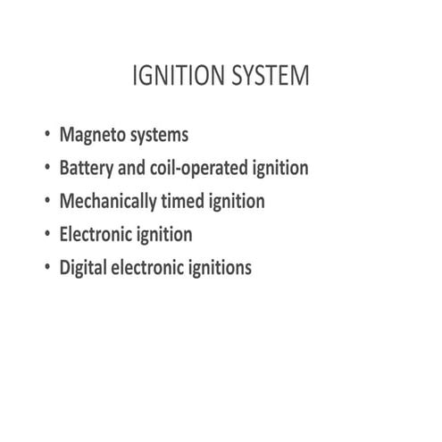 The Automobile Ignition Overall Introduction | PDF