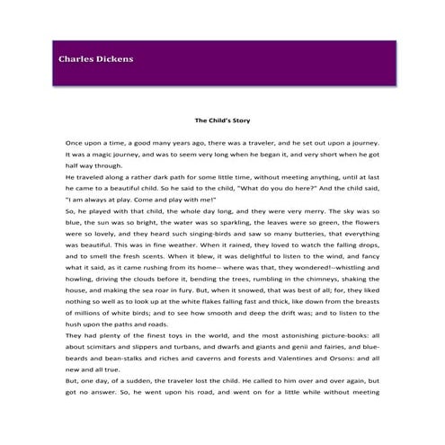 Unit 3 charles dickens the child story | PDF