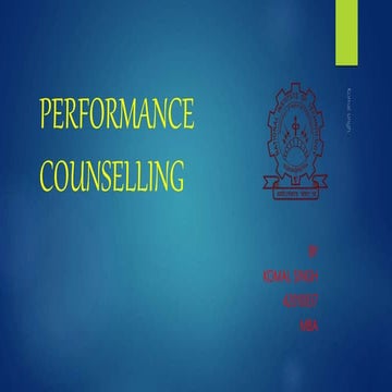 Counselling skill for managers: Performance counselling | PPTX