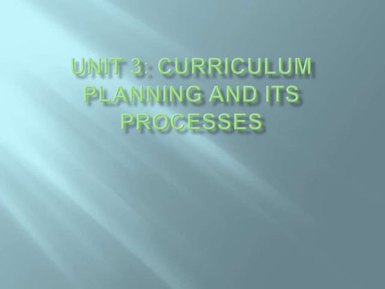 Chapter 3 Curriculum Design | PPTX | Primary Education | Education