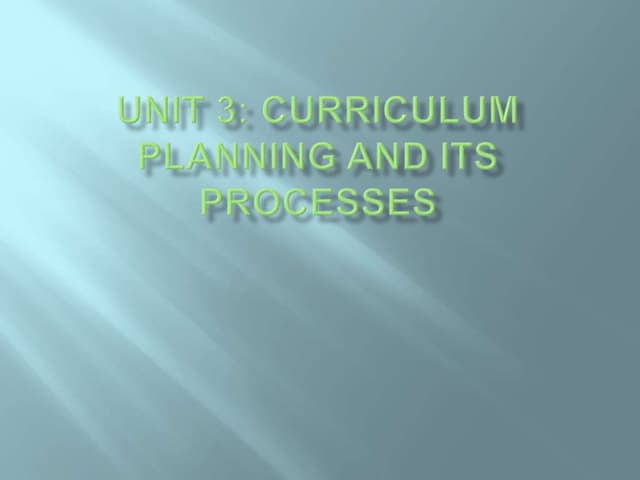 the different components of curriculum design | PPTX