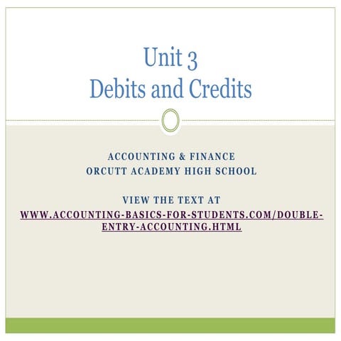 Unit 3 Debits and Credits | PPTX