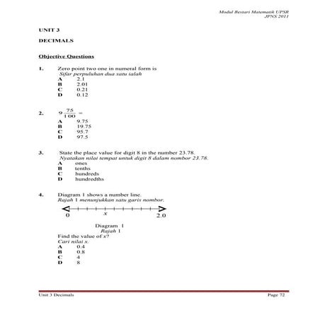 Unit 3 decimals | PDF