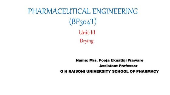 Drying rate | PPTX | Chemistry | Science