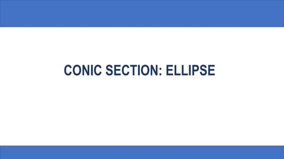 Conic Sections (Class 11 Project) | PPT