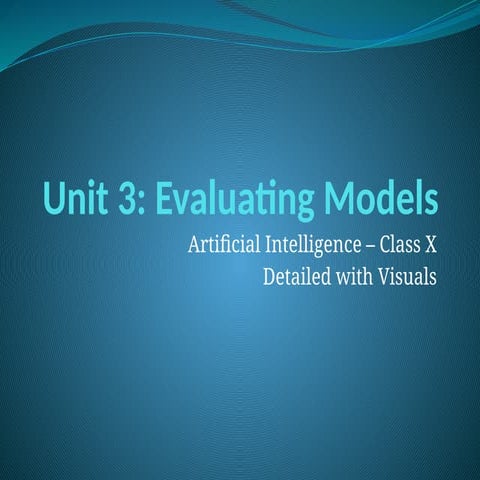 Unit3_Evaluating_Models_Visuals_ClassX.pptx for grade x | PPTX