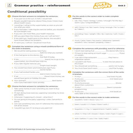 Unit 3 grammar practice reinforcement | PDF