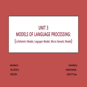 LANGUAGE PROCESSING MODELS MASLP | PPTX