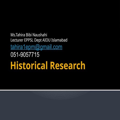 unit 3 Historical Research , research methods | PPTX