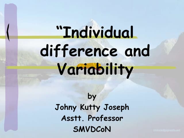 Individual Differences in Learners | PPTX