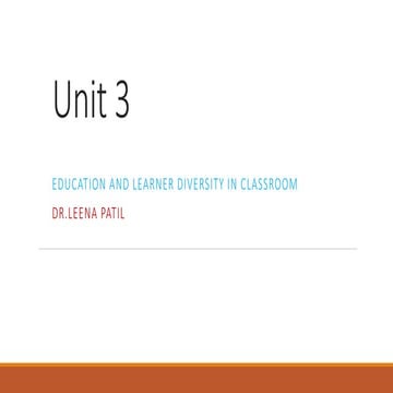 Education and Learner Diversity in Classroom | PPTX