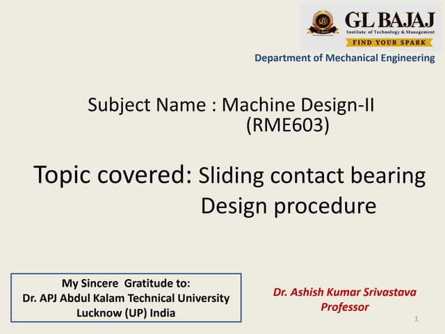 Lecture 5 Thrust bearing (Introduction and Design Procedure) | PDF