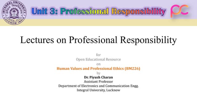 Ethics & professional responsibilities | PPTX