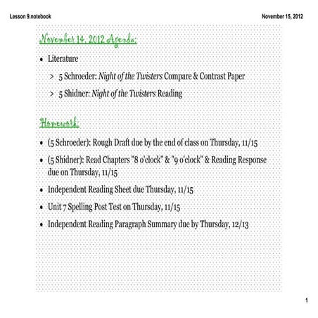 Unit 3, Lesson 9 | PDF | Homework and Study | Education