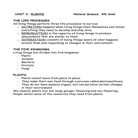 Unit 3 natural science 4th nueva | PDF