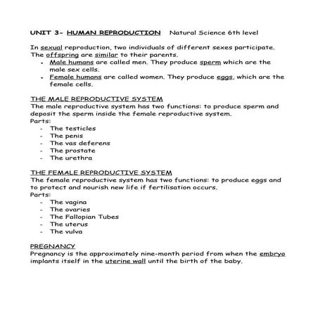 Unit 3 natural science 6th nueva | PDF