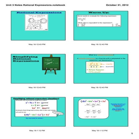 Operations with Fractions | KEY