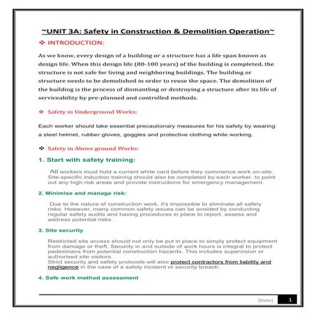 UNIT 3 Part A - Safety in Construction & Demolition Operation.pdf
