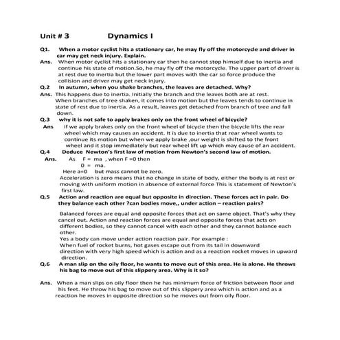 Understanding Newton's Laws and Inertia in Everyday Dynamics | PDF
