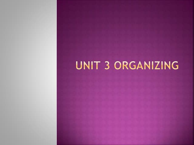 Nature and purpose of organizing | PDF