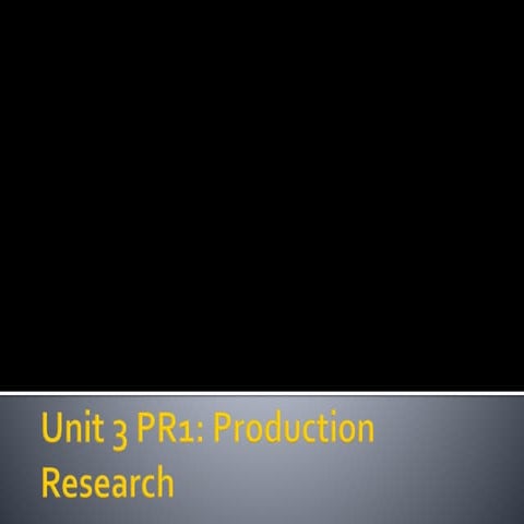 Unit 3 PR1: Production Research | PPT