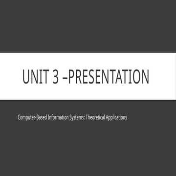 Unit 3 Presentation.pptx Management Information Systems | PPT