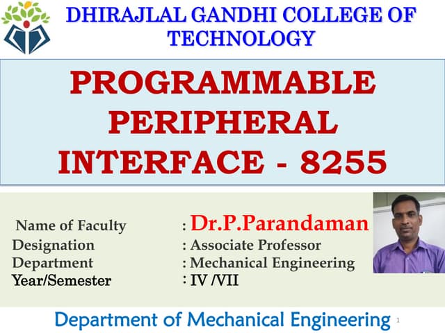 Programmable Peripheral Interface 8255 Ppt