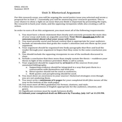 Unit 3 Project Summer | PDF