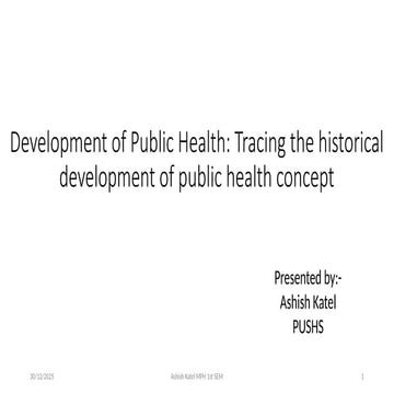 Public Health Development: Tracing the Histrocial Development of Public ...