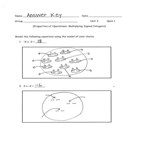 Multiplying integers homework sheet | PDF