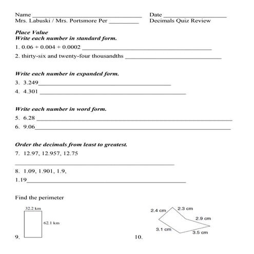 Unit 3 quiz review | DOC